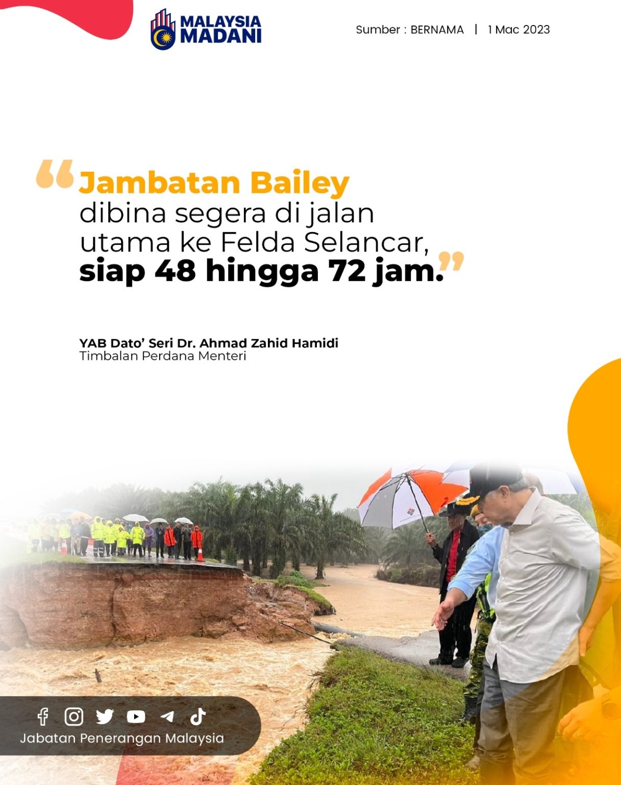 Jambatan Bailey Dibina Segera Di Jalan Utama Ke Felda Selancar Siap 48 ...