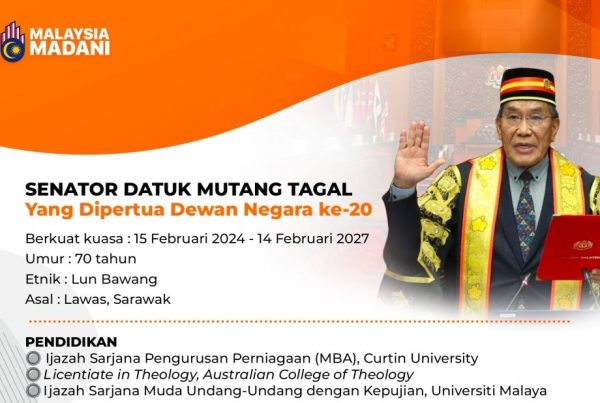 YB Senator Datuk Mutang Tagal Dilantik Sebagai YDP Dewan Negara ke-20 ...