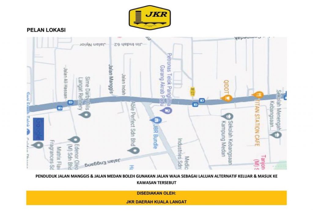 JKR Laksana Laluan Kontra Sementara Di Jalan Klang-Banting - Malaysiaaktif