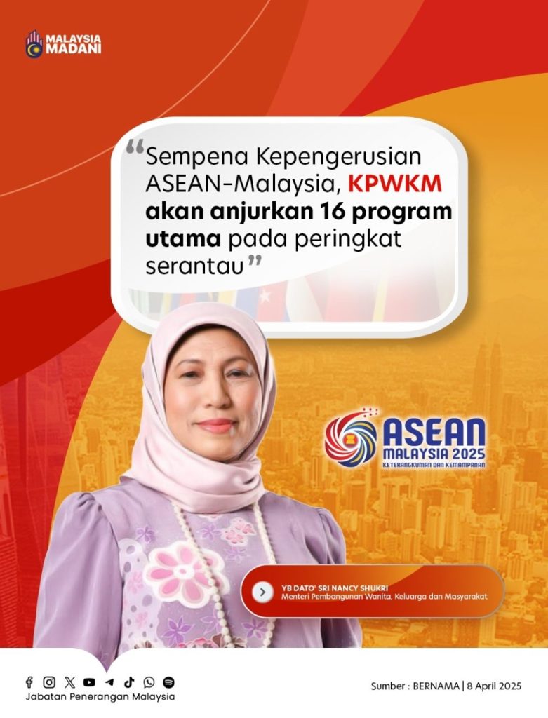 Sempena Kepengerusian ASEAN-Malaysia, KPWKM Akan Anjurkan 16 Program Utama Pada Peringkat ...