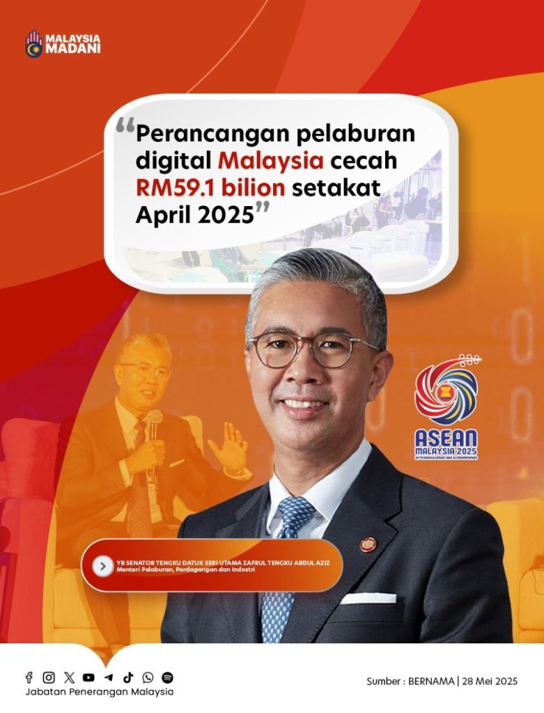 Perancangan Pelaburan Digital Malaysia Cecah RM59.1 Bilion Setakat April 2025 - Malaysiaaktif