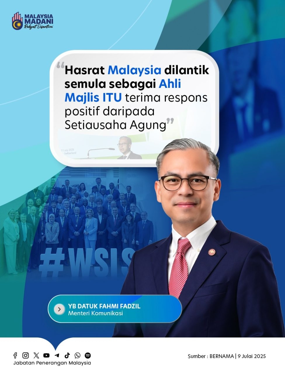 Hasrat Malaysia Dilantik Semula Sebagai Ahli Majlis ITU Terima Respons Positif Daripada ...