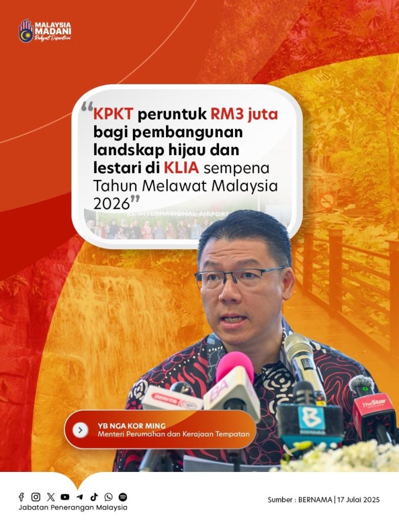 KPKT Peruntuk RM3 Juta Bagi Pembangunan Landskap Hijau Dan Lestari Di KLIA Sempena Tahun Melawat ...