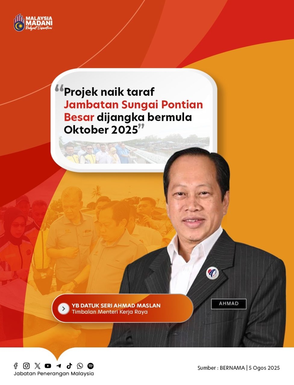 Projek Naik Taraf Jambatan Sungai Pontian Besar Dijangka Bermula ...