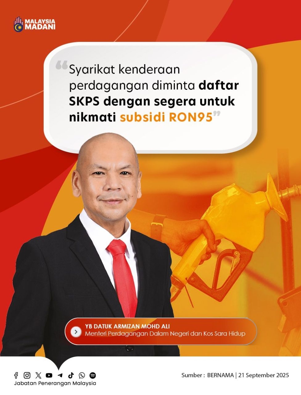 Syarikat Kenderaan Perdagangan Diminta Daftar SKPS Dengan Segera Untuk Nikmati Subsidi RON95 ...